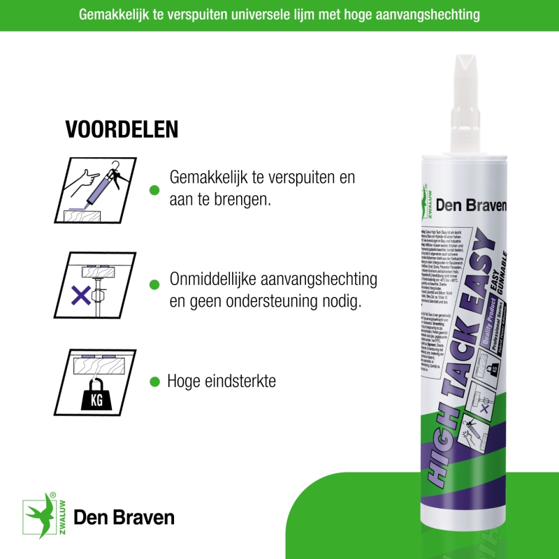 Zwaluw High Tack Easy 290ml - Montagekit: High tack kit - Kitcentrum.nl