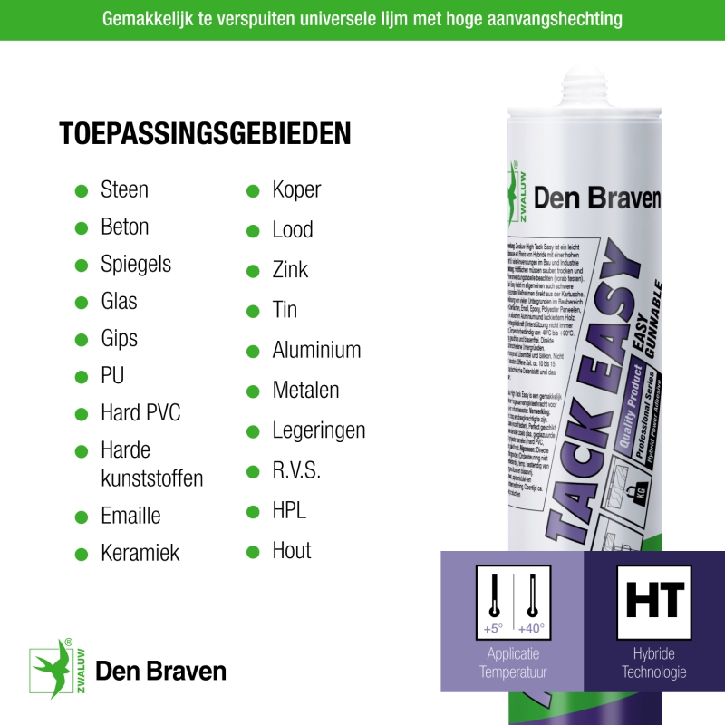Zwaluw High Tack Easy 290ml - Montagekit: High tack kit - Kitcentrum.nl