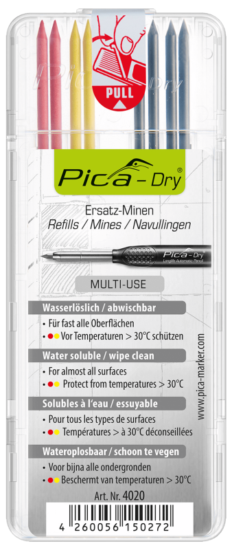 Pica Dry Multi-Use navullingen in kleur: 4031 - Rood (10st) - Kitcentrum.nl